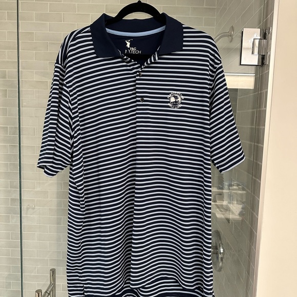 Pebble Beach | Shirts | Navy And White Striped Pebble Beach Golf Polo ...